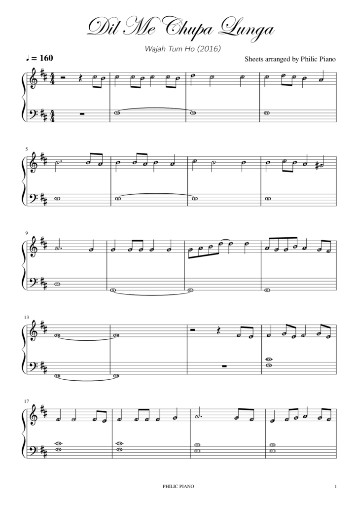 Dil Me Chupa Lunga | Piano Notes/Sheets/MIDI | Philic Piano