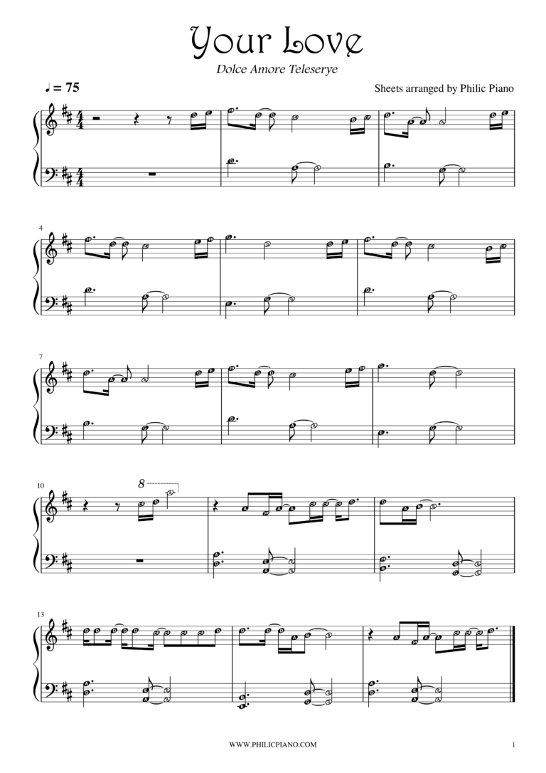 Your Love | Piano Notes/Sheets/MIDI | Philic Piano