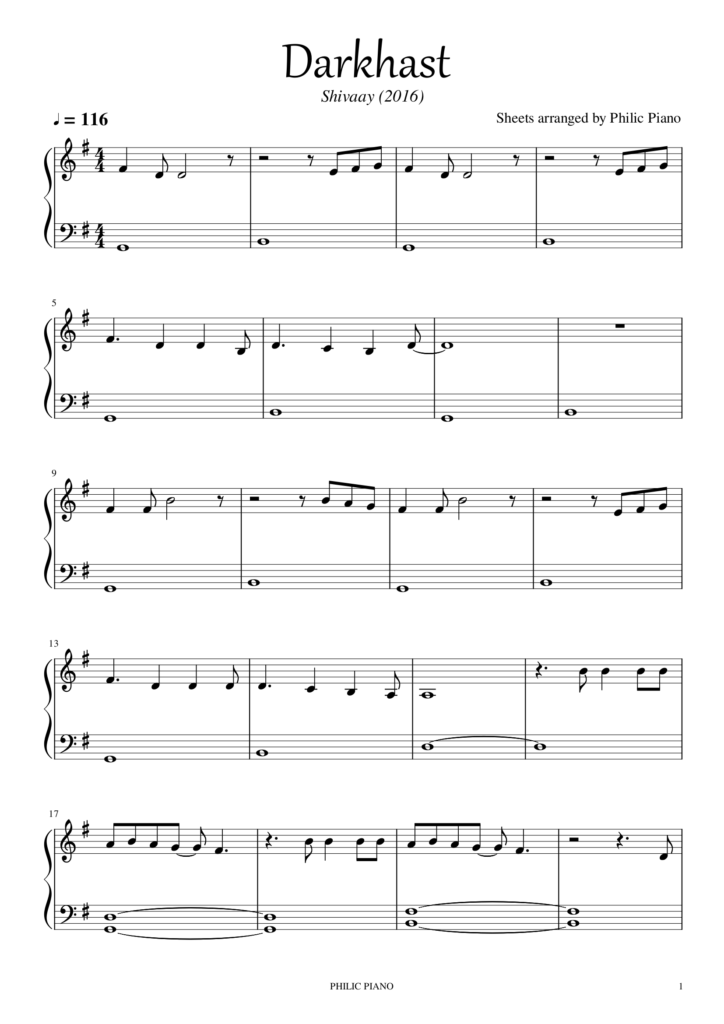 Darkhast | Piano Notes/Sheets/MIDI | Philic Piano