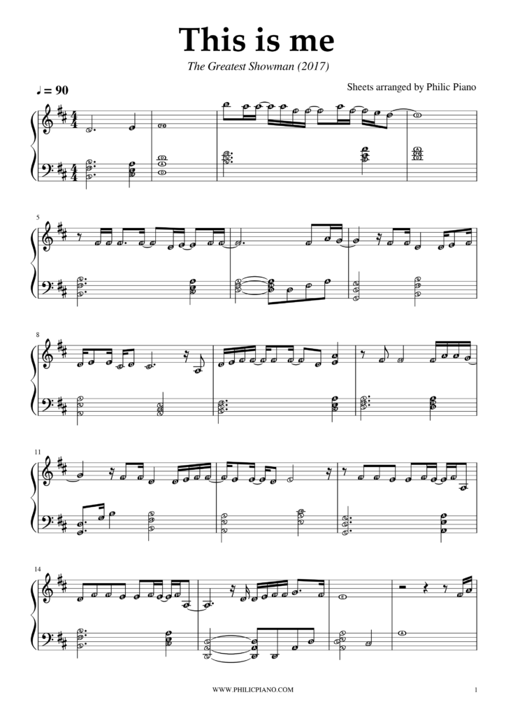This is me - Hard vr. | Piano Notes/Sheets/MIDI | Philic Piano