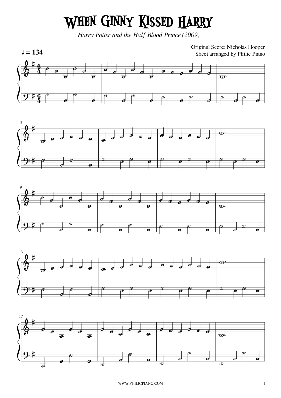 When Ginny Kissed Harry | Philic Piano