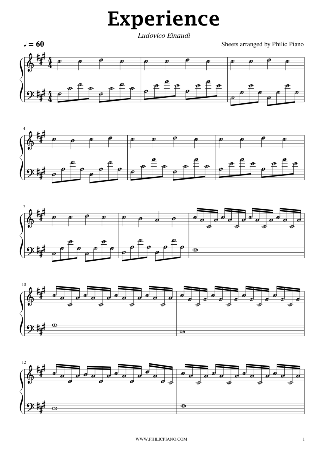 Experience | Piano Notes/Sheets/MIDI | Philic Piano