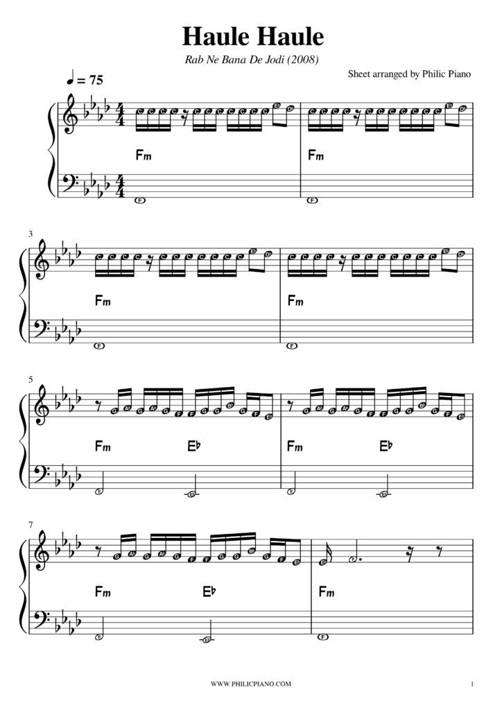 Haule Haule | Piano Notes/Sheets/MIDI | Philic Piano