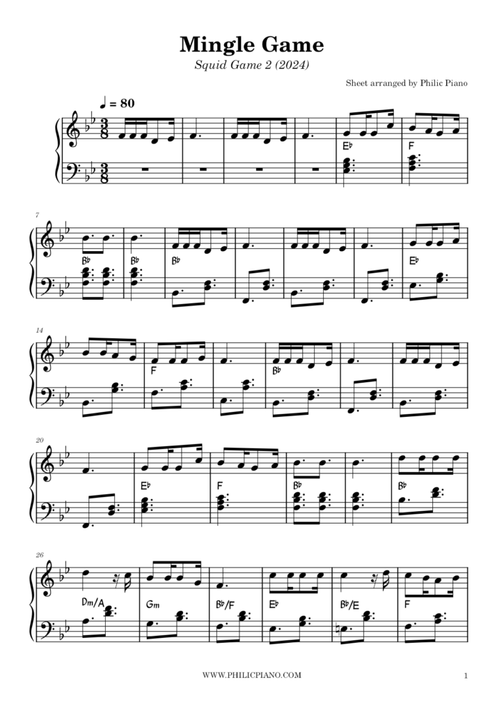 Mingle Game Song | Download Piano Notes/Sheets/MIDI